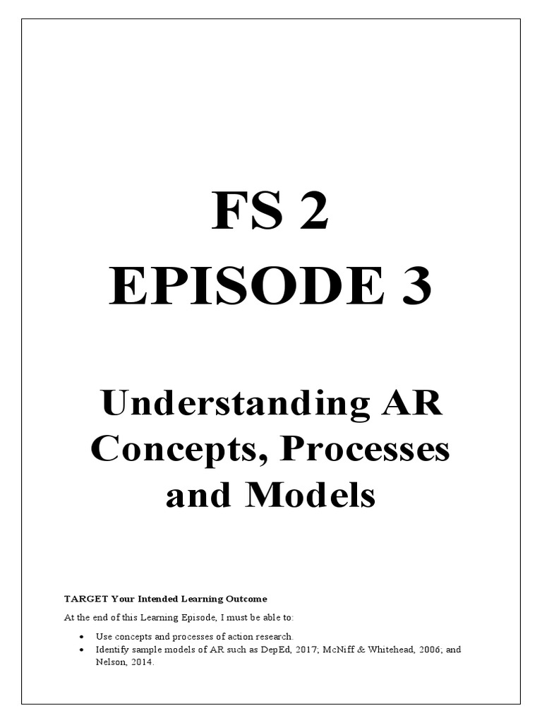 FS2 Episode 3: Understanding AR Concepts, Processes and Models | PDF ...