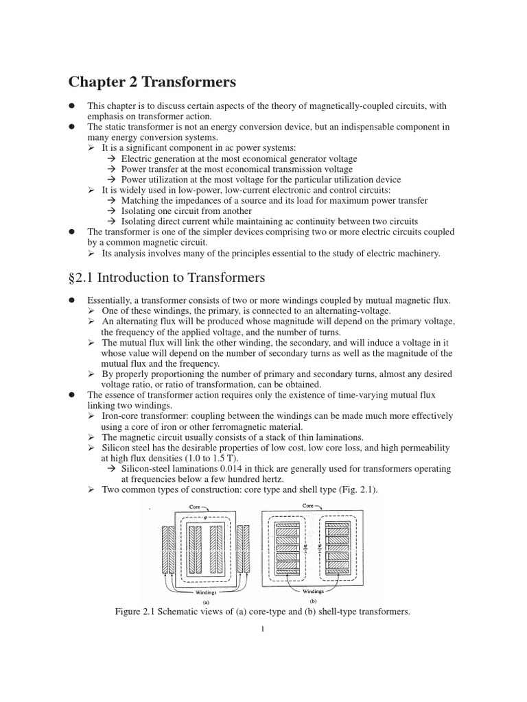 Chapter 2 Transformers | PDF | Transformer | Electrical Impedance