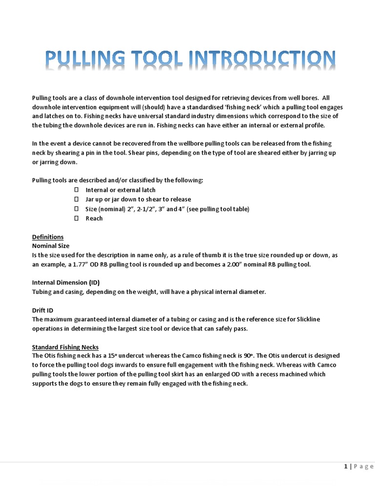 Pulling Tool Introduction | PDF | Manufactured Goods