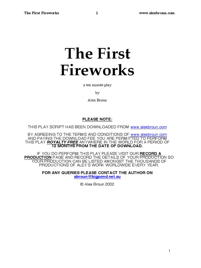 The First Fireworks | PDF
