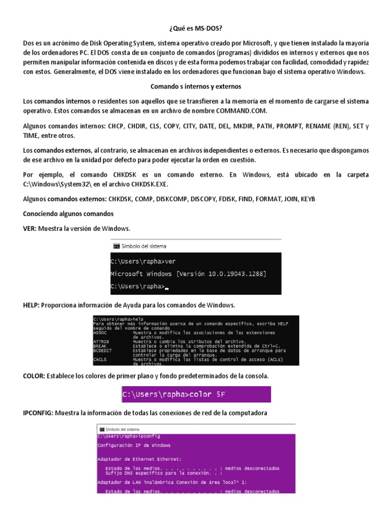Códigos de MS-DOS | PDF | Dos | Archivo de computadora