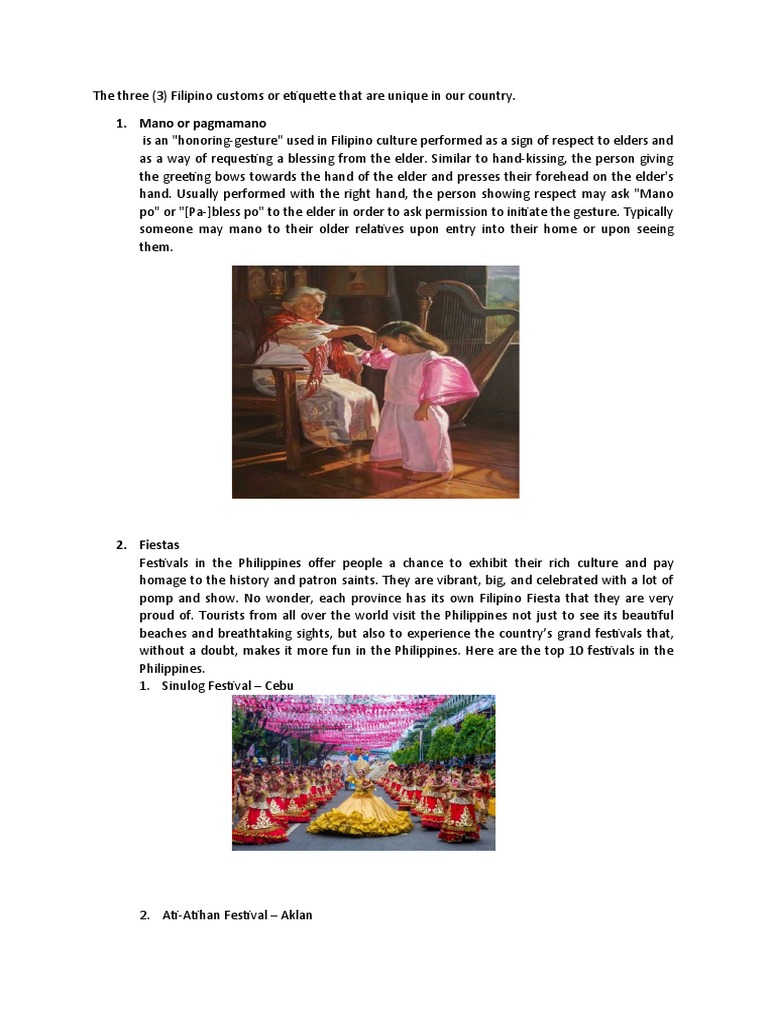 Mano or Pagmamano Is An "Honoring-Gesture" Used in Filipino Culture ...