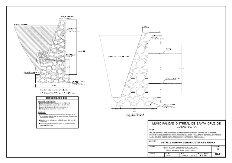 Detalle De Muro De Contención De Piedra Construcción De Muros