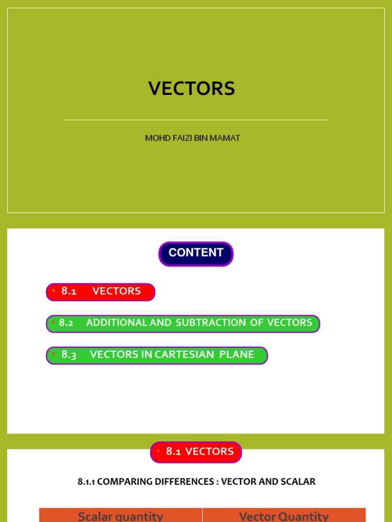 Vectors Note | PDF | Euclidean Vector | Geometry