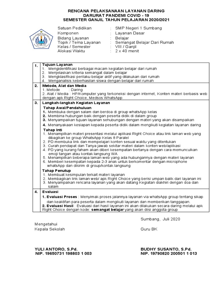 2021.03. RPL - Semangat Belajar Dari Rumah | PDF | Karier & Perkembangan