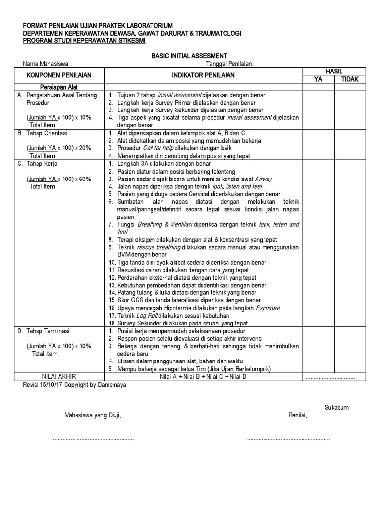 FORMAT PENILAIAN Gadar | PDF
