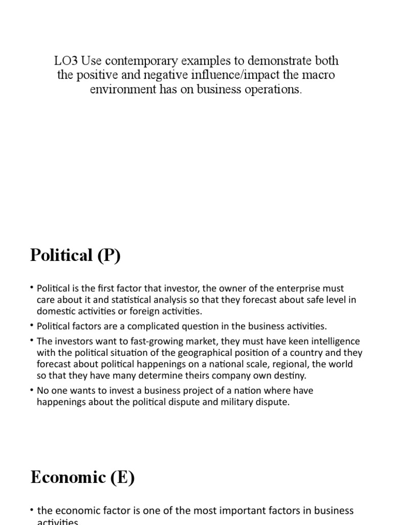 LO3 Use Contemporary Examples To Demonstrate Both The Positive and ...