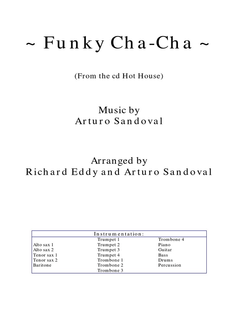 Funky Cha Cha Arturo Sandovalpdf | PDF