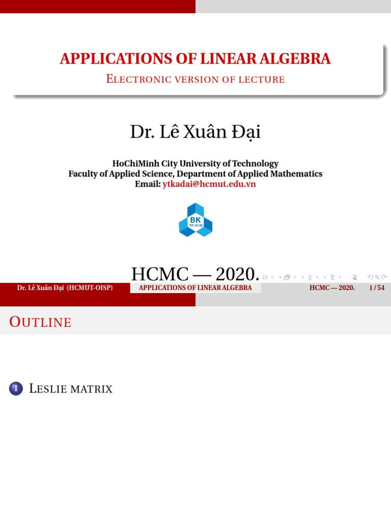 2application of Matrices - 2020 | PDF | Eigenvalues And Eigenvectors | Markov Chain