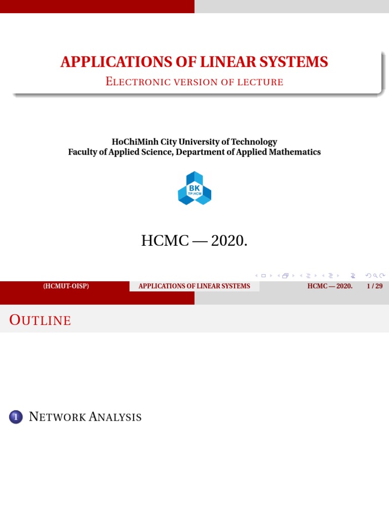 Application of System of Linear Equations 2021 | PDF | Electrical ...