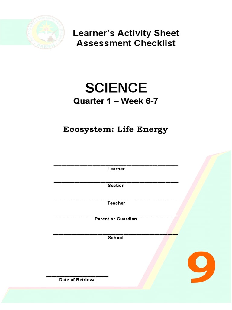 Science Grade 9 q1 Weeks 6 7 | PDF | Adenosine Triphosphate | Mitochondrion