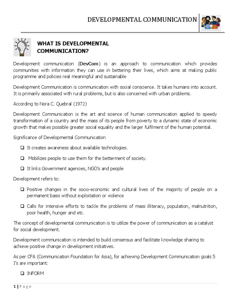 What Is Developmental Communication? | PDF | Communication | Cognition