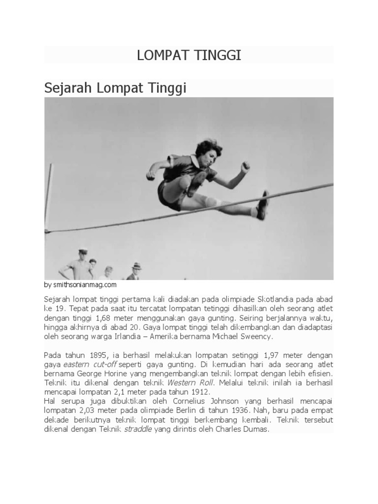 Sejarah dan Gaya Lompat Tinggi | PDF | Sejarah | Gaya Hidup