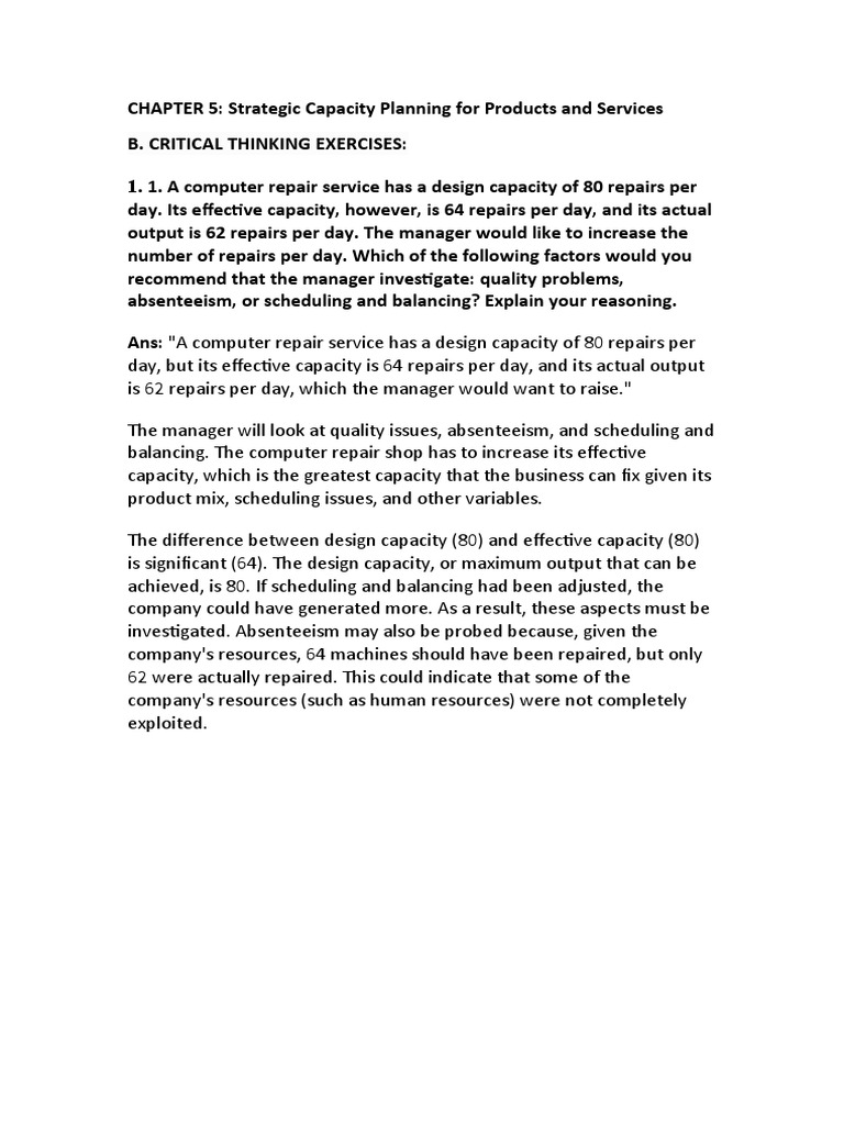 CHAPTER 5 Critical Thinking OM | PDF