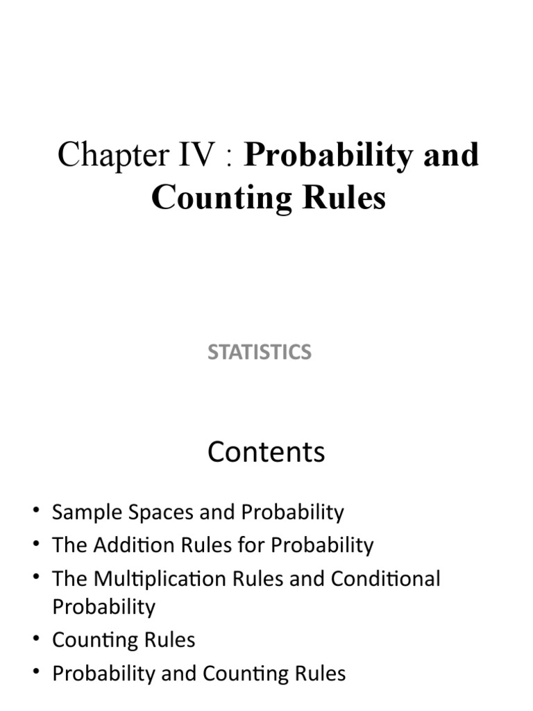 Calculating Probabilities and Counting Outcomes: An Introduction to Probability Rules and ...