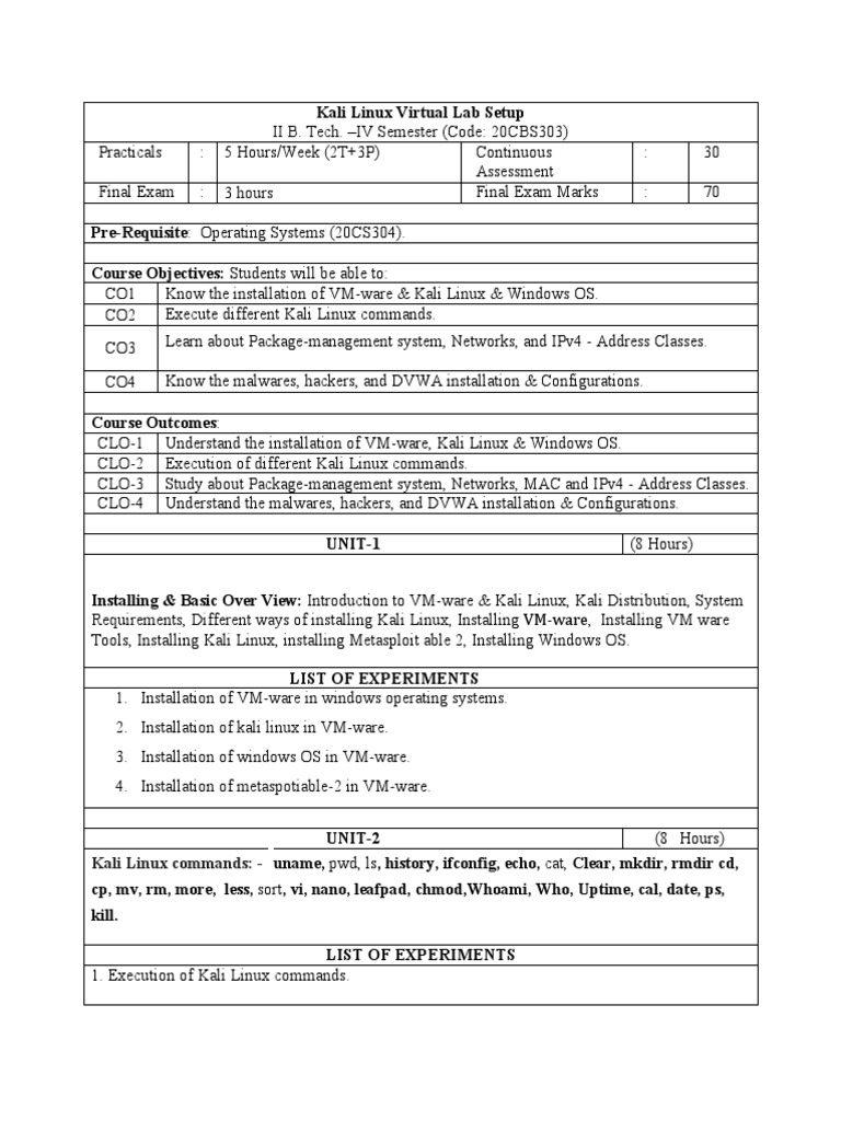 Kali Linux Virtual Lab Setup Guide | PDF | Linux | Malware