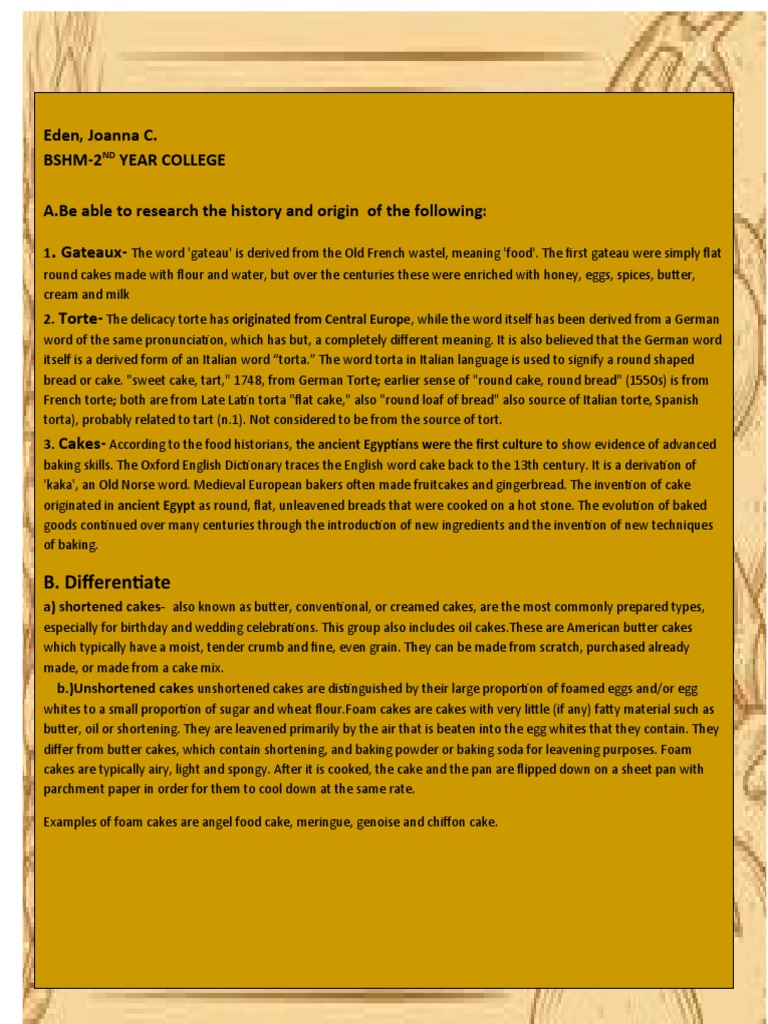 Gateaux, Tortes and Cakes | PDF | Cakes | Baked Goods