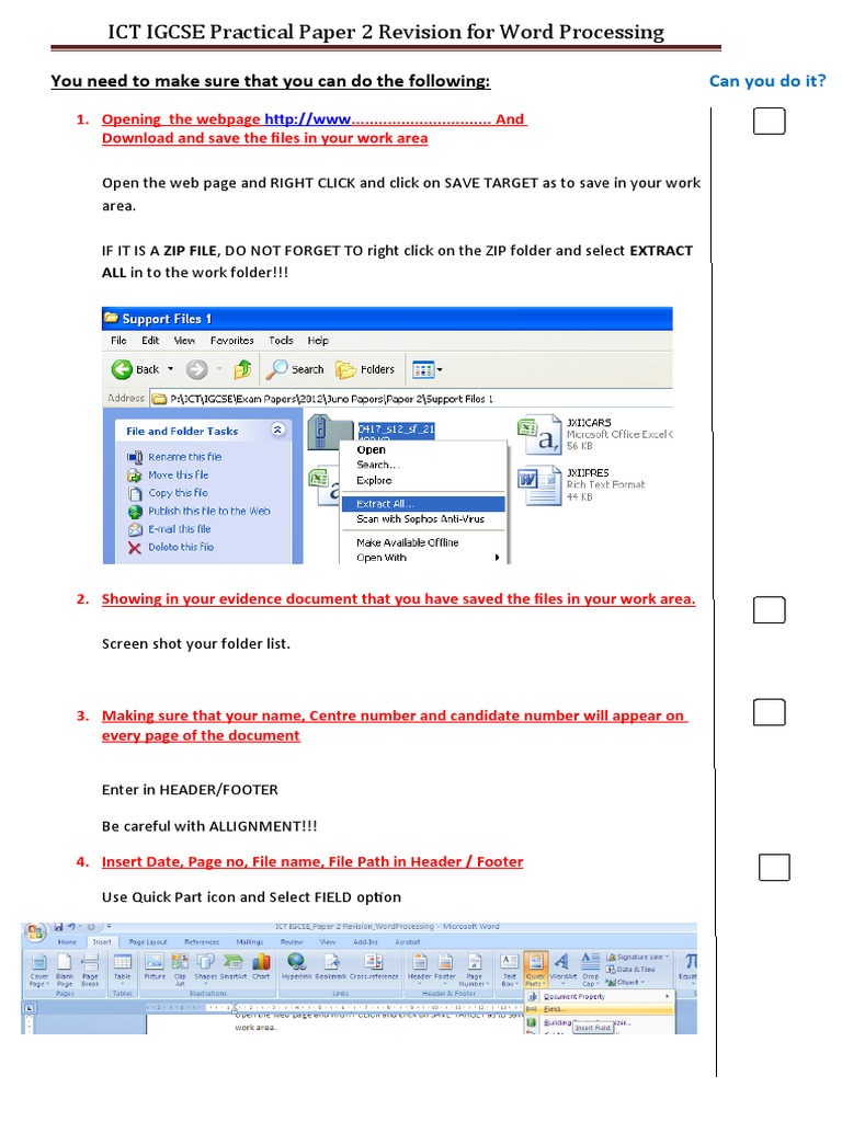 Ict Igcse Paper 2 Revision Wordprocessing | PDF | Written Communication ...