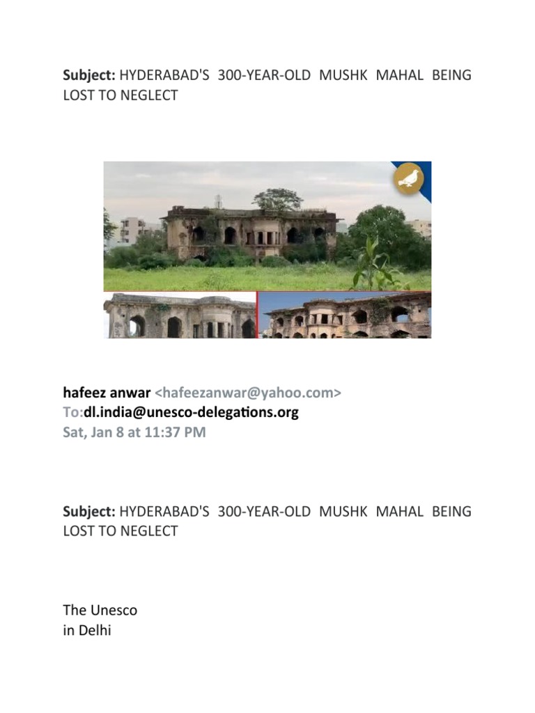 Mushk Mahal 300 YEAR OLD PALACE IN ATTAPUR HYDERABAD IN NEGLECT ...