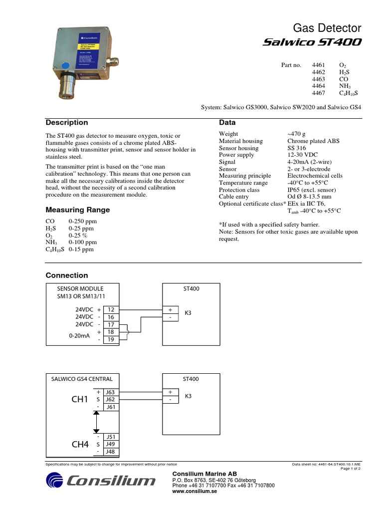 Salwico - ST400 Sensors | PDF | Sensor | Equipment