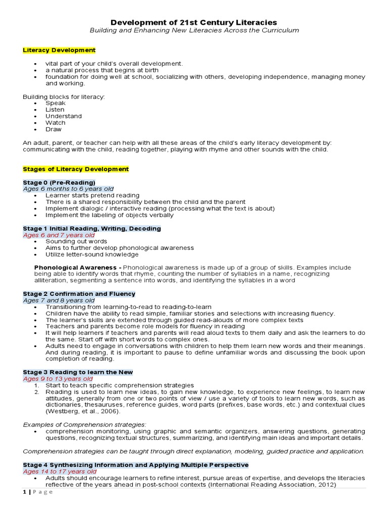 Development of 21st Century Literacies | PDF | Constructivism ...
