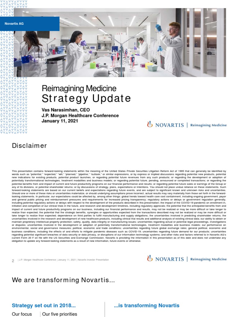 Strategy Update: Reimagining Medicine | PDF | Novartis | Clinical Trial