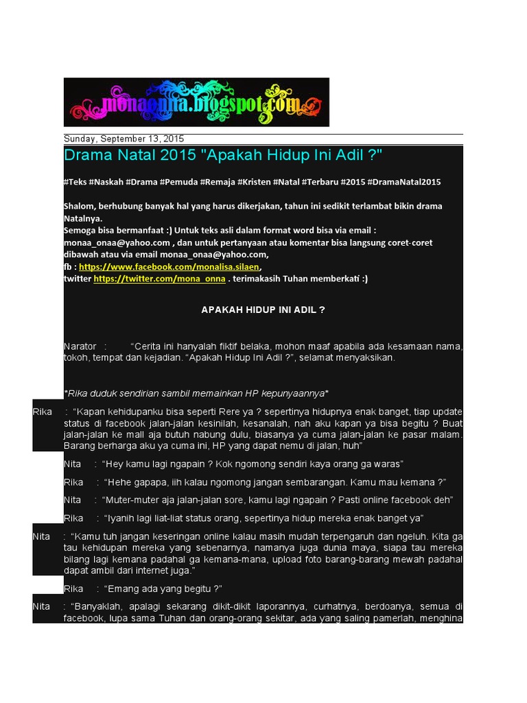 Drama Natal: Apakah Hidup Ini Adil? | PDF