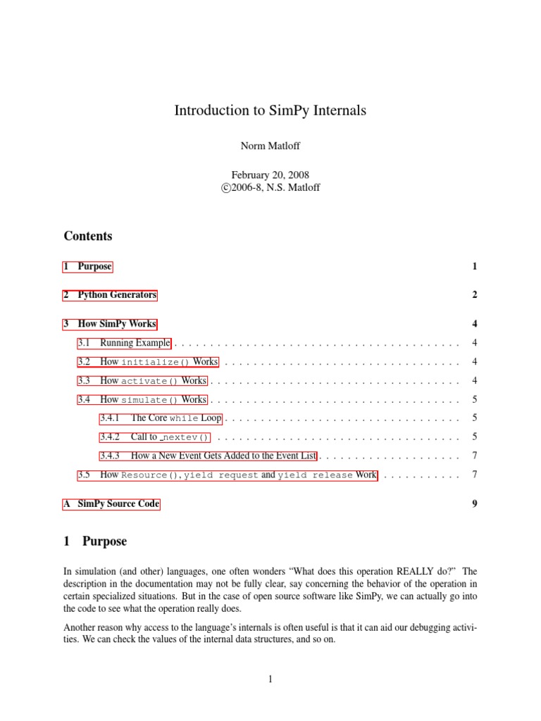Introduction To Simpy Internals: Norm Matloff | PDF | Control Flow ...