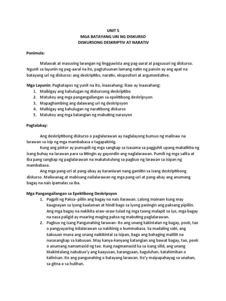 Masining Unit 5 | PDF