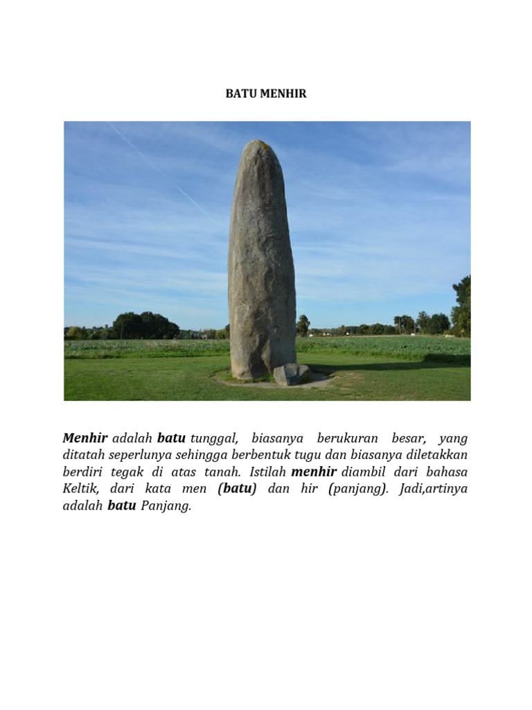 Batu Menhir | PDF | Ilmu Sosial | Sejarah