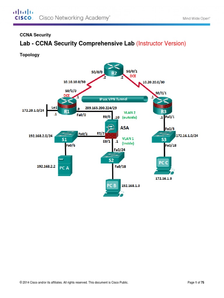 10.8.1.1 Lab - CCNA Security Comprehensive Lab - Instructor | PDF ...