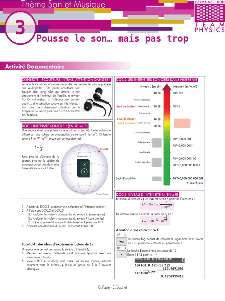 Intensité Sonore | PDF | Technologie sonore | Mécanique newtonienne