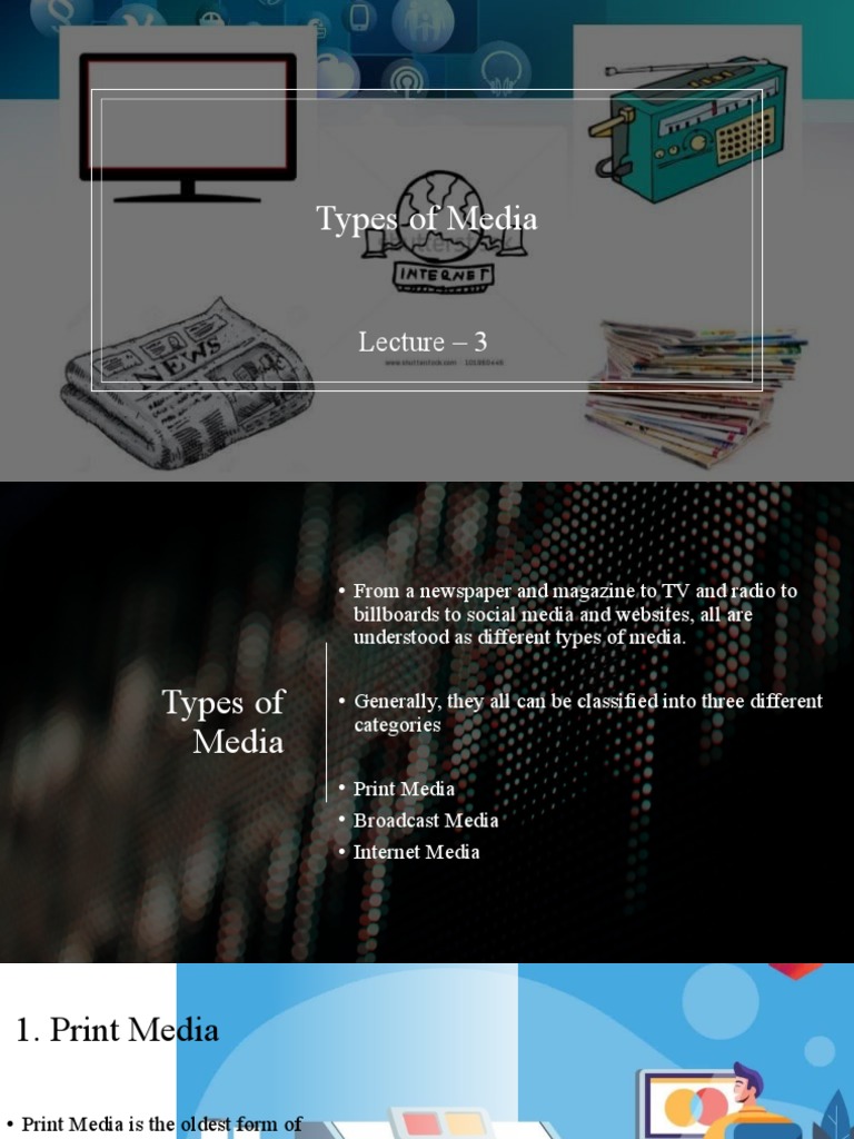 Types of Media: Lecture - 3 | PDF | Mass Media | Internet