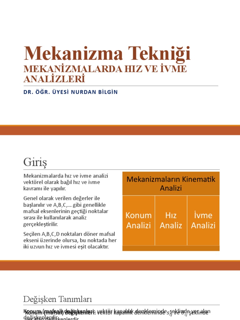 MekanizmaTekniği Ders6 | PDF
