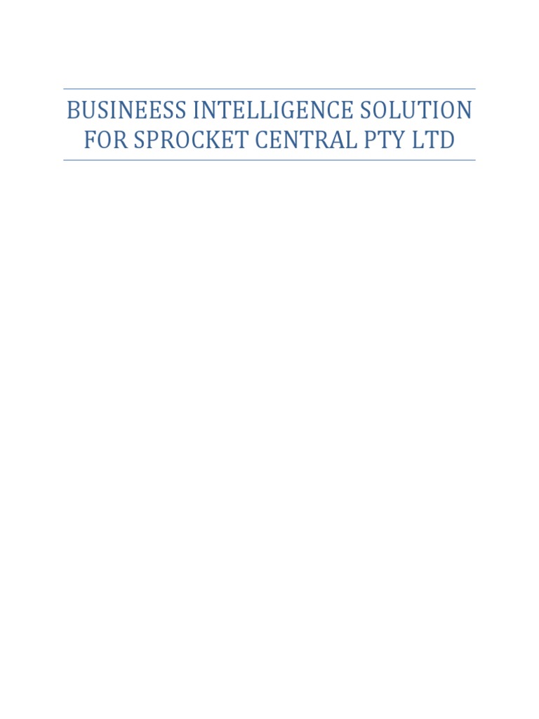 Bayo Business Intelligence Solution To Sprocket Central Pty LTD Dataset ...