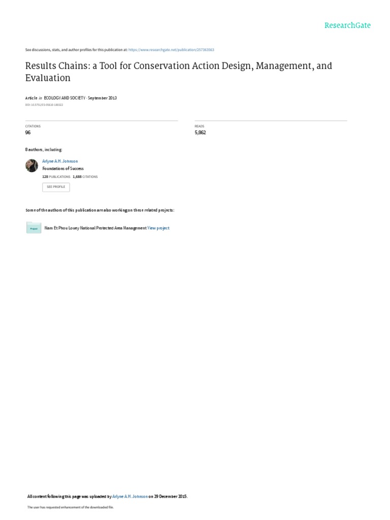 Results Chains A Tool For Conservation Action Desi | PDF | Conservation ...