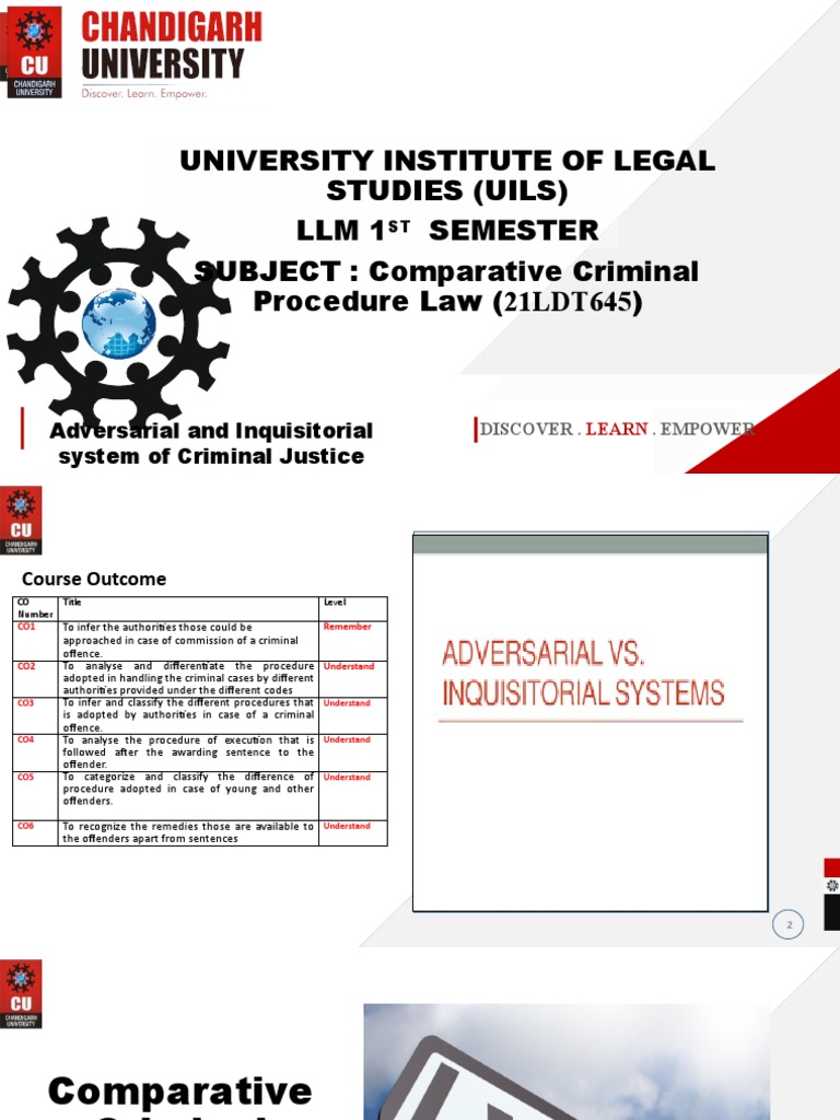 Comparative Criminal Procedure - Adversial and Inuisatorial System New ...
