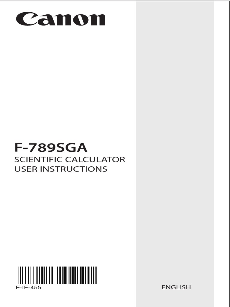F-789SGA: Scientific Calculator User Instructions | PDF | Decimal ...