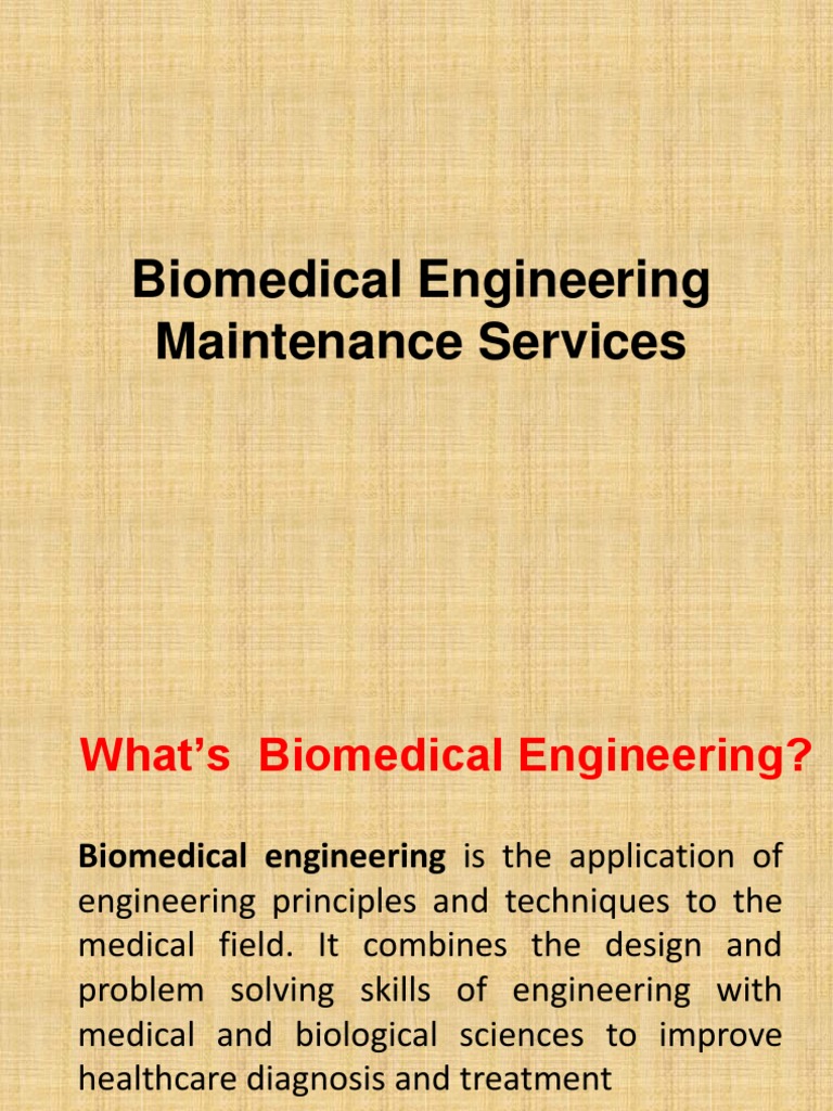 Biomedical Engineering Maintenance Services | Download Free PDF ...