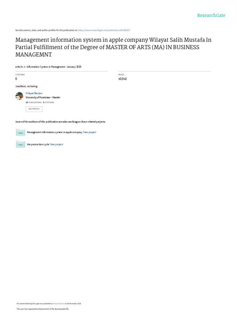 Managementinformationsystem | PDF | Apple Inc. | Competitive Advantage