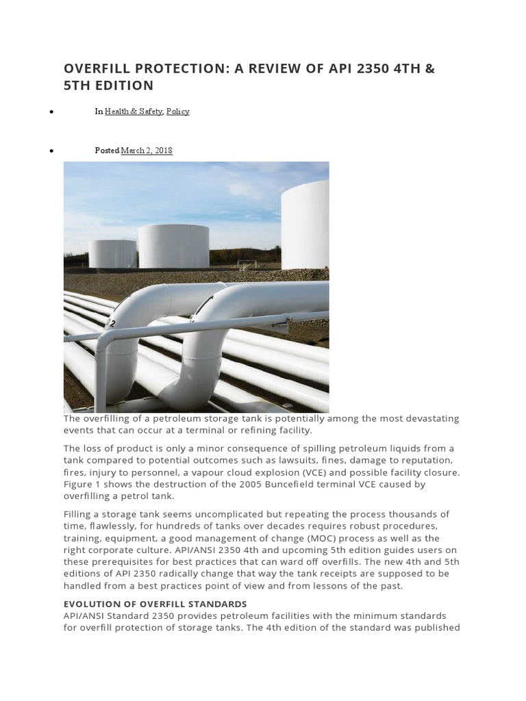 Overfill Protection | PDF