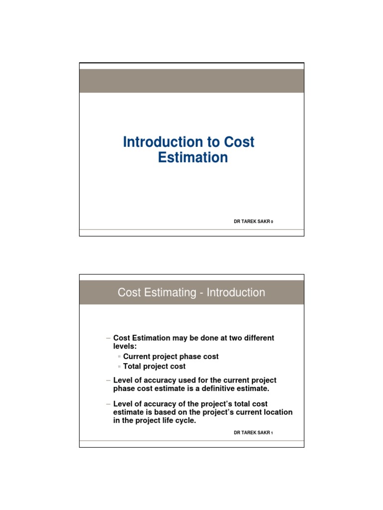Introduction To Cost Estimation 150909 Printable | PDF | Cost | Business