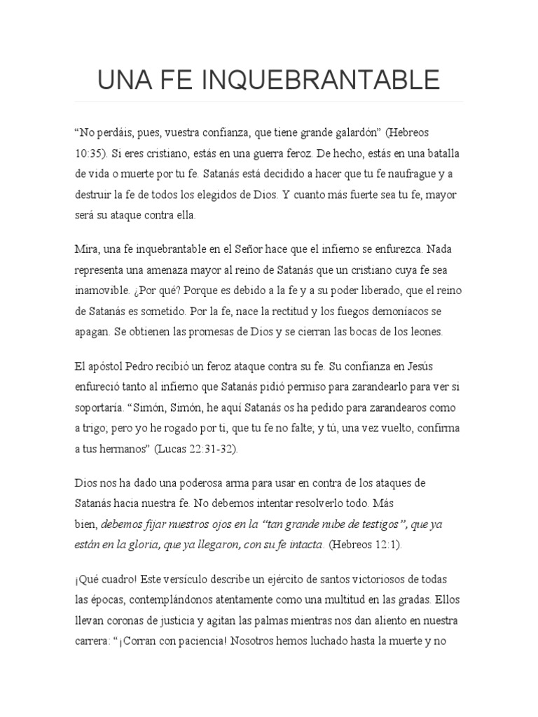La Fuerza de una Fe Inquebrantable | PDF