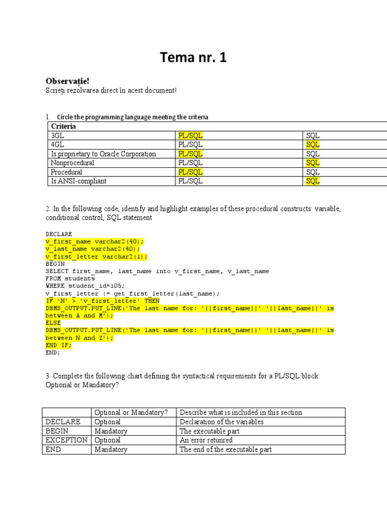 UBD01 - Fundamentals | PDF | Pl/Sql | Sql