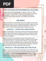 Code of Ethics For Professional Teachers | PDF | Teachers | Justice