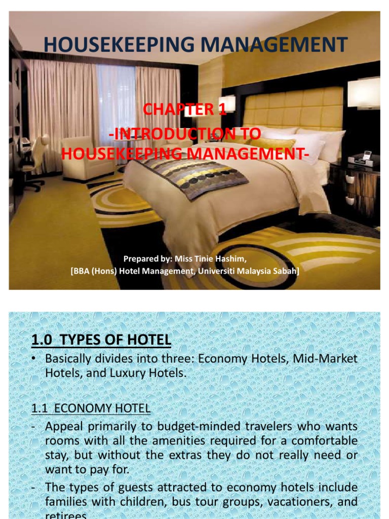 Housekeeping Management Chapter 1 | PDF | Housekeeping | Hotel