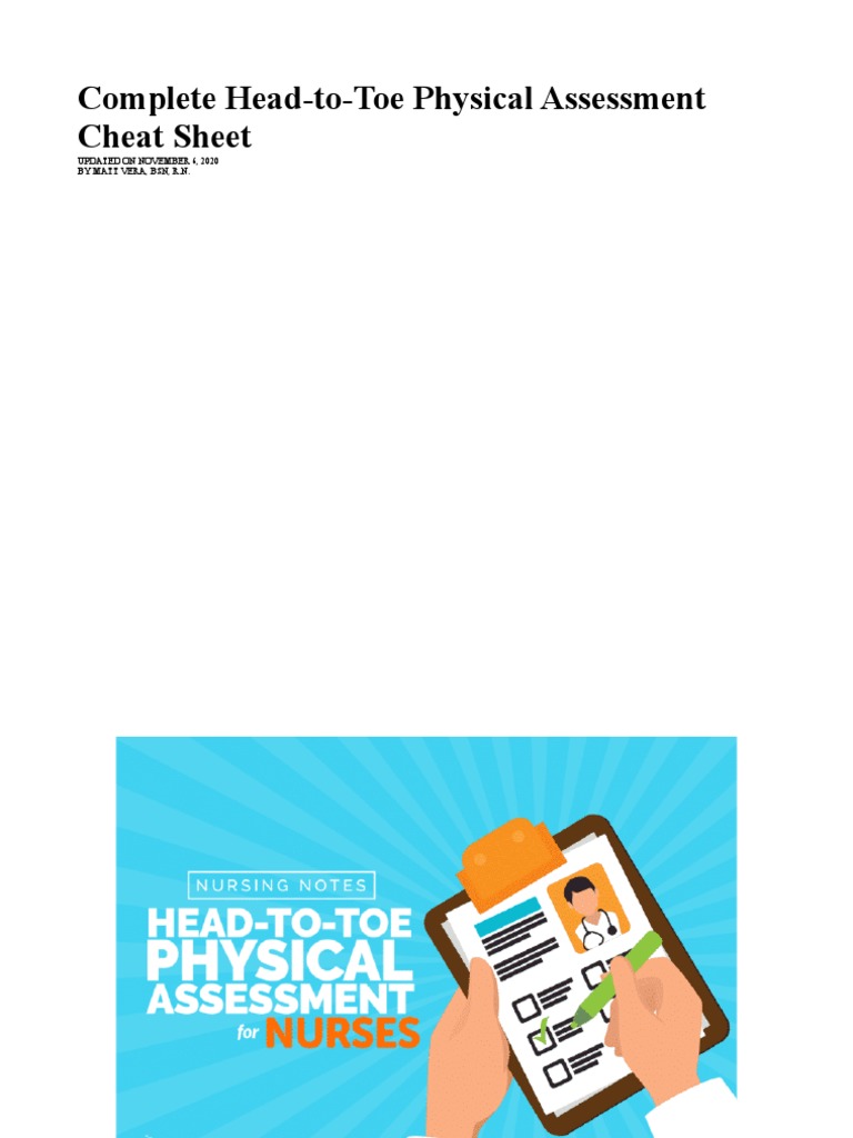 Complete Head To Toe Assessment | PDF | Anatomical Terms Of Motion | Thorax