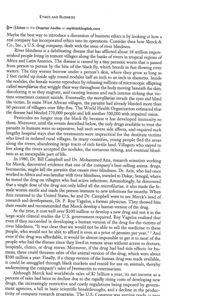 Case 1 Merck and River Blindness | PDF