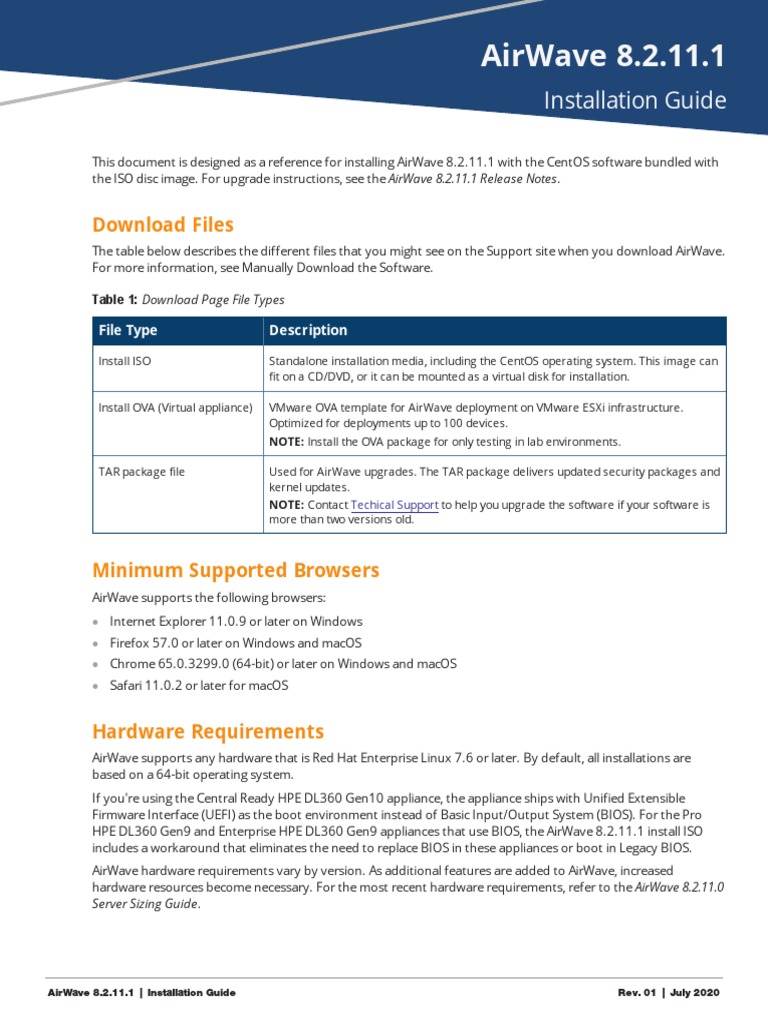 AirWave 8.2.11.1 Installation Guide | PDF | Hyper V | Operating System