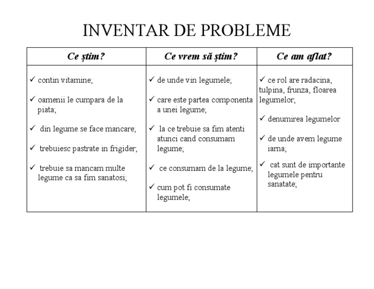 Inventar de Probleme | PDF